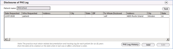 HIPAA Protected Documentation and the NextGen PHI Log