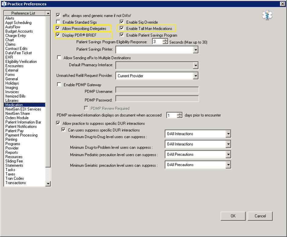 NextGen EHR Medication Module - Configurations to Consider