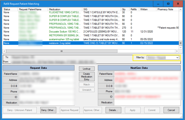 Managing Unmatched Prescription Refills in NextGen EHR
